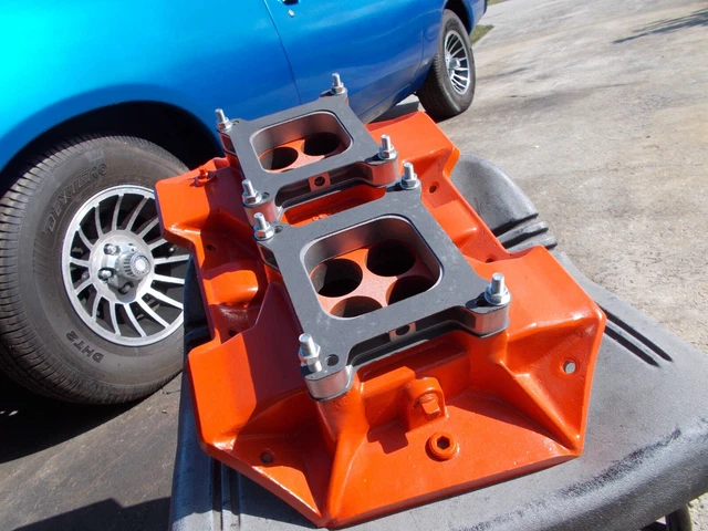 MOPAR 383 400 Weiand Dual Quad 2x4 Alum Intake Manifold WPD-2Q, Weiand ...