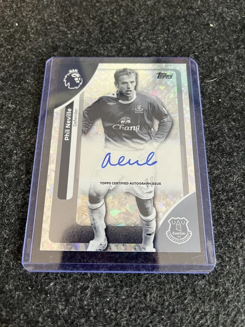 PHIL NEVILLE 2025-26 Topps Premier League Players Auto Black White 24/ ...
