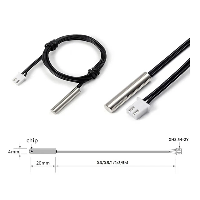 HIGH STABILITY NTC 10K Ohm Thermistor Temperature Sensor Cylinder Probe ...