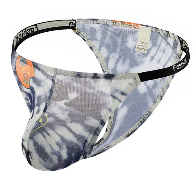 C RING UNDERWEAR Men New Printed Bikini Thong Pants Mesh Breathable ...