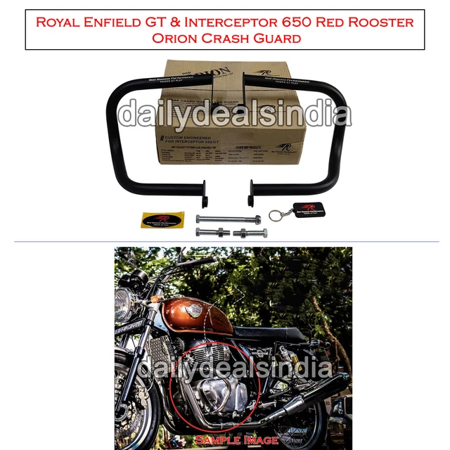 FIT FOR ROYAL Enfield GT & Interceptor 650 "RED ROOSTER ORION CRASH ...