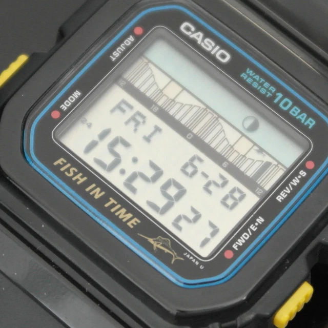 VINTAGE CASIO FT-100W Fish In Time Digital Watch Japan 1989 Rare Module ...