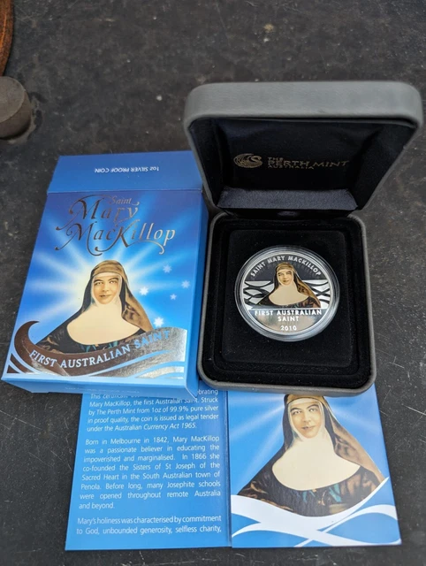SAINT MARY MACKILLOP Perth Mint silver coin 1 oz proof collectible $79. ...