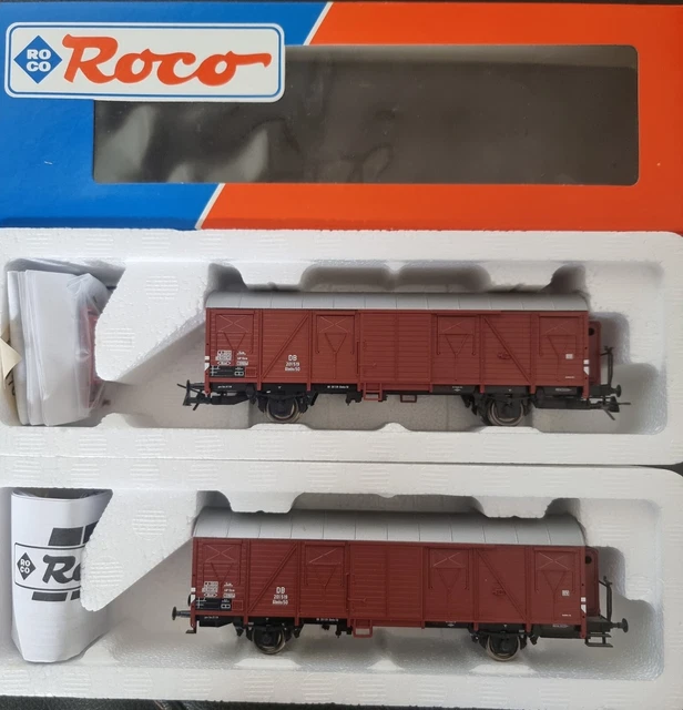 ROCO H0 - Set Di 2 Vagoni Merci Con Cabina Frenatore EUR 44,00 ...