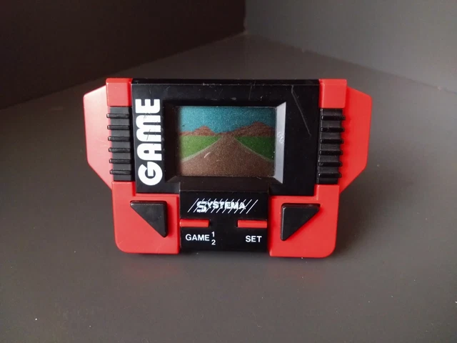 VINTAGE SYSTEMA GAME race Car Game Portable Console LCD Pocket Red ...