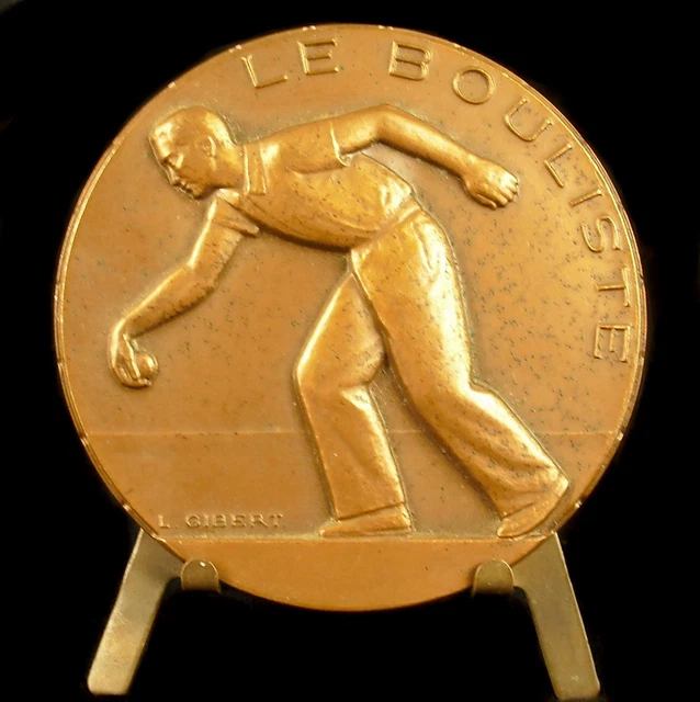 MEDAILLE LA PÉTANQUE Der Bouliste Bowling SC Gibert 64 Mm Medaille EUR ...