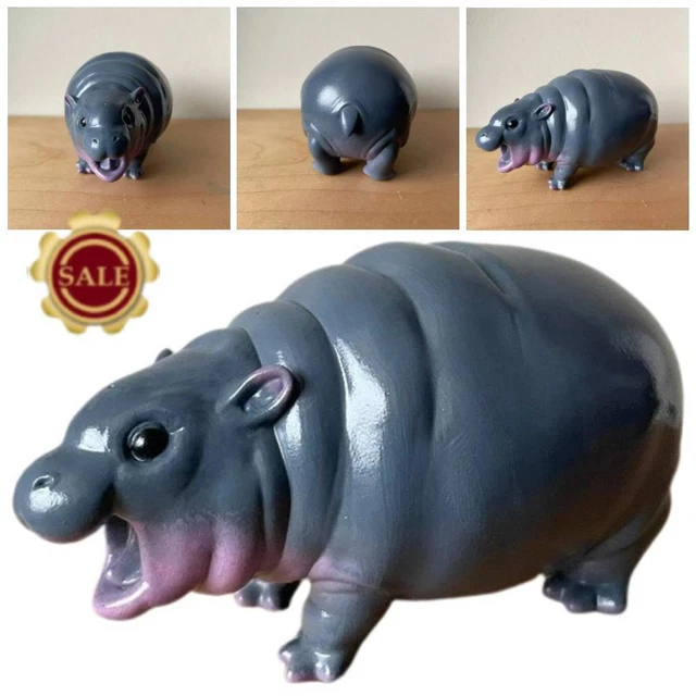 MOO DENG TOY ,Moo Deng Hippo,Bouncy Pork Pygmy Hippo Statue Hippo Resin ...