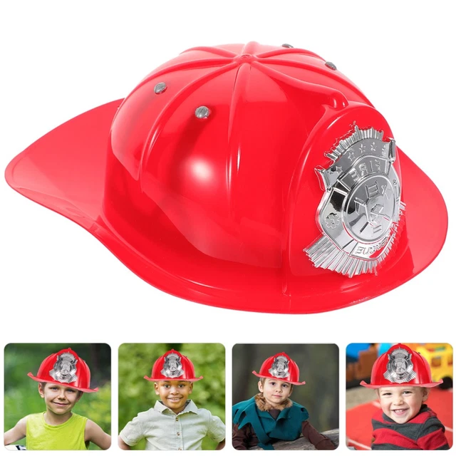 2 PCS KIDS Fire Fighter Costume Protective Hat Fireman Hats Firefighter ...