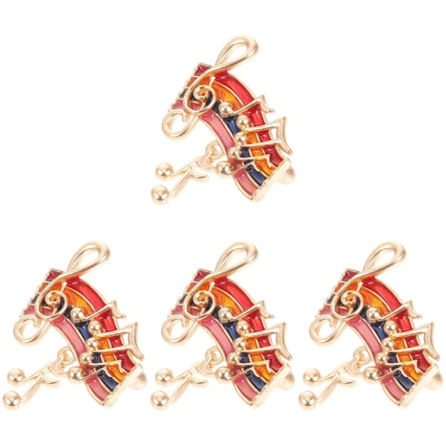 4 COUNT MUSICAL Note Brooch Enamel Brooches Dresses Vintage Lapel EUR ...