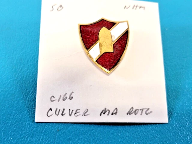 RARE ANTIQUE CULVER Military Academy ROTC Medal Insignia Pin Shield CMA ...