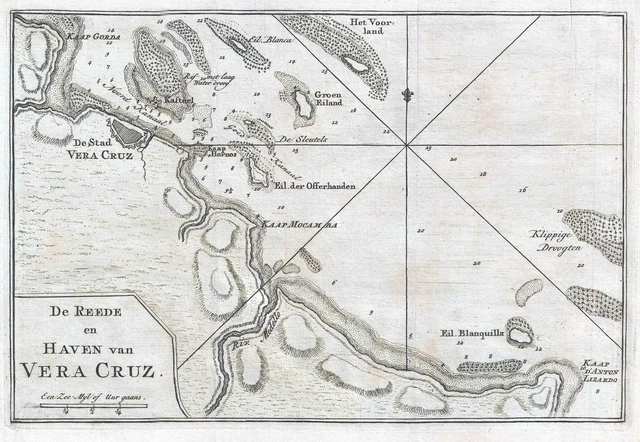 1765 ISAAK TIRION Map of Veracruz, Mexico £218.96 - PicClick UK