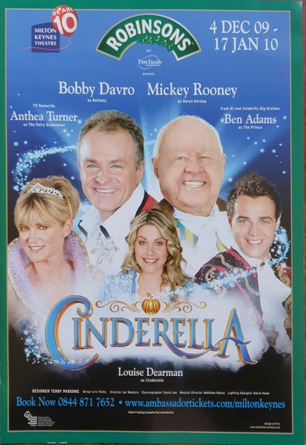 CINDERELLA FLYER MICKEY Rooney Bobby Davro Anthea Turner Ben Adams £8. ...