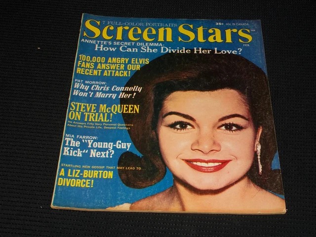 1966 FEBRUARY SCREEN Stars Magazine - Annette Funicello Front Cover - E ...