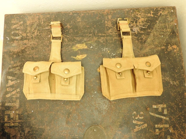 MILITARY POST WW2 Canadian Ammo Sentry Double Pouches Belt Webbing ...