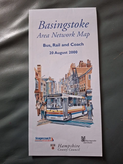 BASINGSTOKE AREA NETWORK Map Bus Rail & Coach 2000 £1.75 - PicClick UK