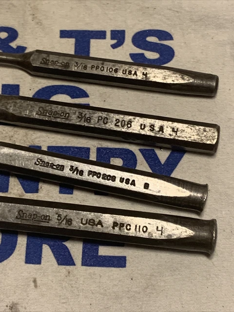 SNAP-ON TOOLS USA 4pc Starter Punch Pin Set PC206 PPC208 PPC110 PPC106 ...