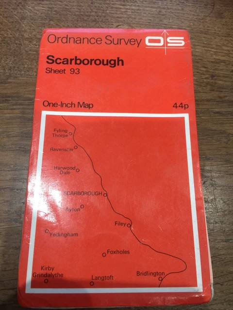 1960S OLD VINTAGE OS Ordnance Survey 1" Map Sheet 93 Scarborough EUR 9 ...