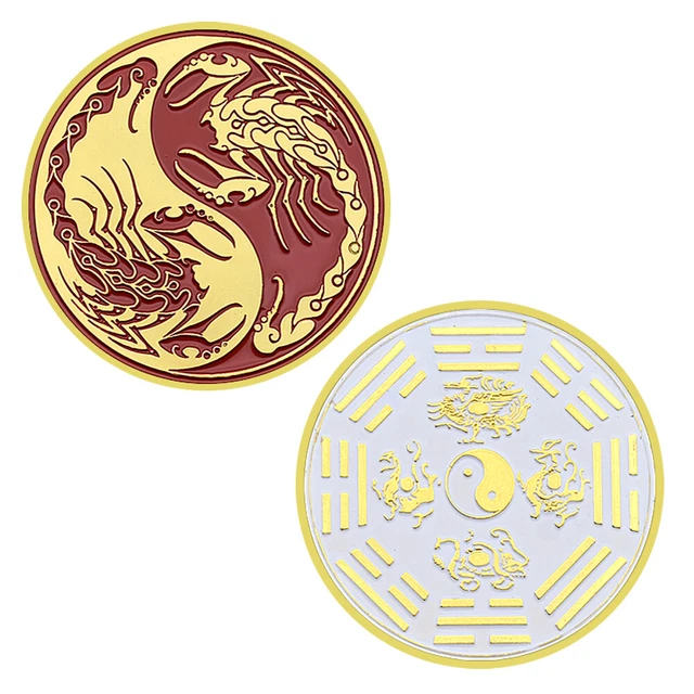 CHINESE TAI CHI Scorpion Challenge Coin Metal Gold Plated Commemorative ...