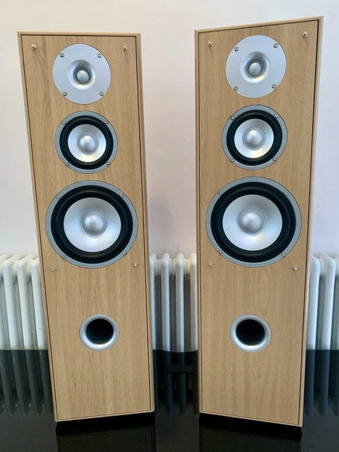 ELTAX CONCEPT 180 Speakers Floor Standing Light Oak Pristine Condition ...