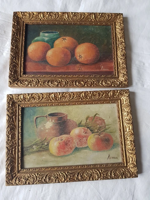 TABLEAUX ANCIENSPAIRE DE nature morte anciennes huile sur panneau ...