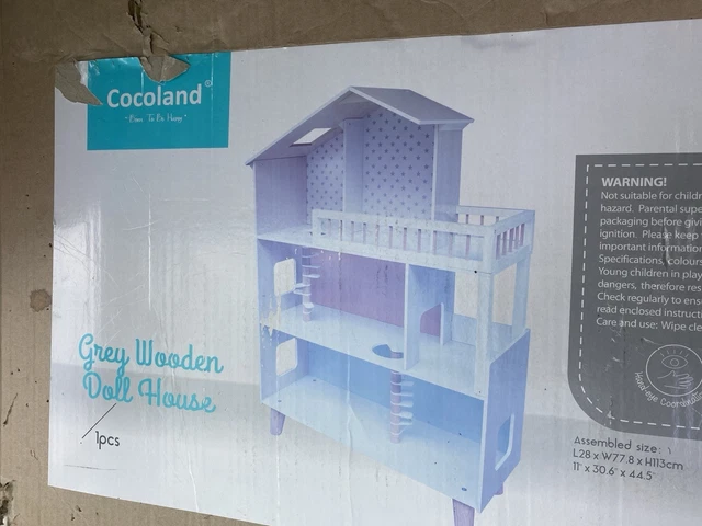 COCOLAND WOODEN DOLLS House new with box £15.99 - PicClick UK
