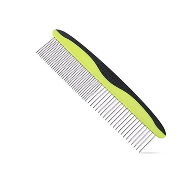 STAINLESS STEEL DOG Grooming Comb With Wide And Fine Tooth For Pet Hair ...