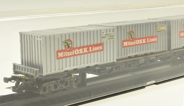 (HH) RÖWA H0 2404 Containertragwagen mit Containern Mitsui O.S.K. Lines ...