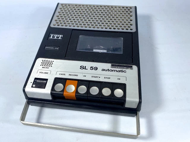 VINTAGE ITT SL 59 Automatic Portable Cassette Tape Recorder Player ...