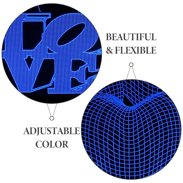 3D LAMP VISUAL Light Effect Touch Colors Changes Night Light (Four Love ...