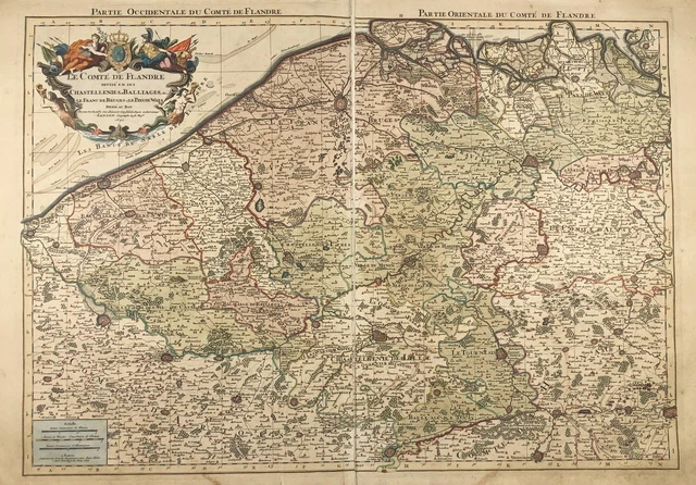 VLAANDEREN FIANDRE FIANDRE Fiandre mappa mappa mappa Jaillot Sanson ...