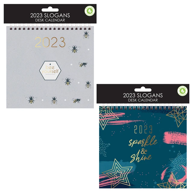 2023 DESK CALENDAR With Inspirational Quotes Slogans Month To View Flip ...