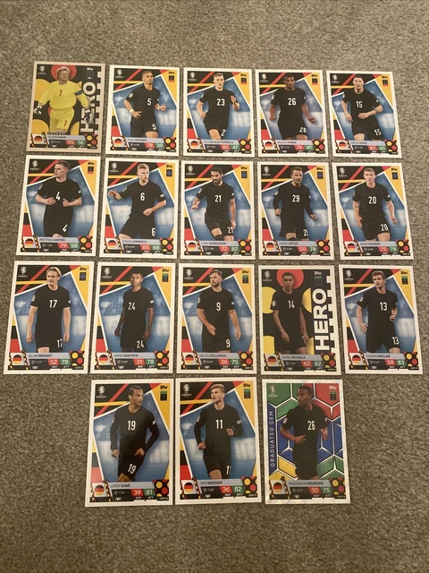 MATCH ATTAX EURO 2024 Germany Complete Team Set of All 18 Cards With ...