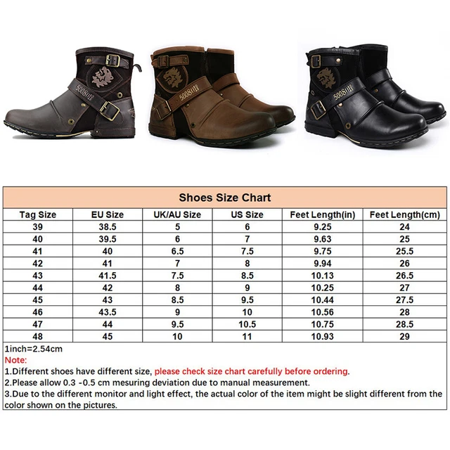 MEN COWBOY BOOTS Motorcycle Biker Boot Mens Non Slip Strap Cycling ...