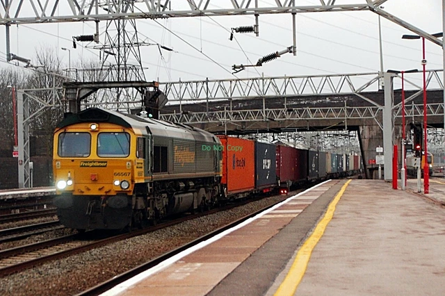 C3 6X4 GLOSSY Photo Freightliner Class 66 66567 @ Stafford £1.00 ...