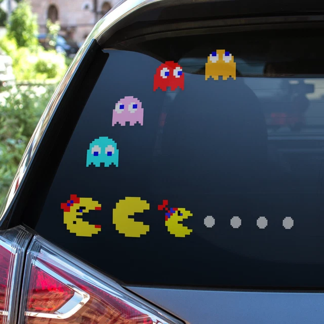 80S PACMAN FAMILY Arcade Sprites Vinyl Decals for Car Windshield ...
