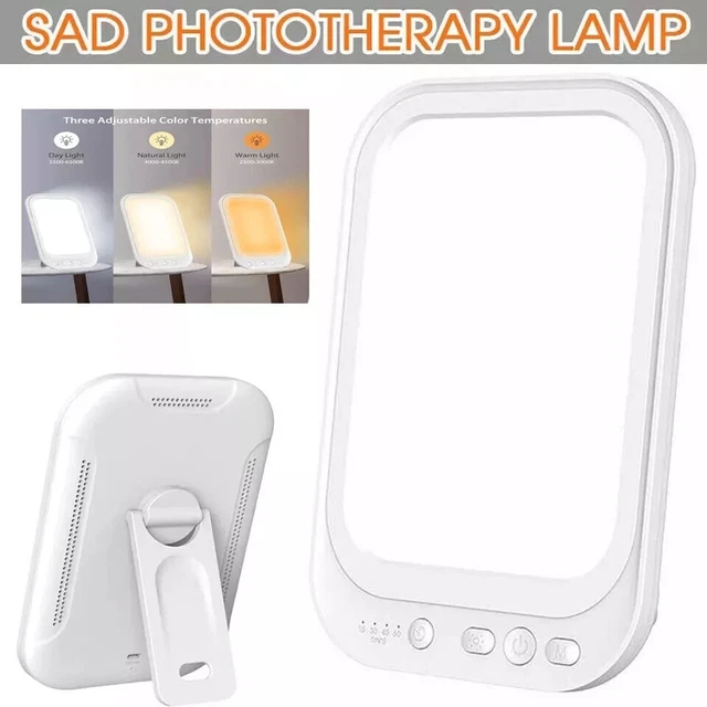 SAD THERAPY LAMP Light UV Free 10000 Lux Sun Lamp Daylight with 3 Light ...