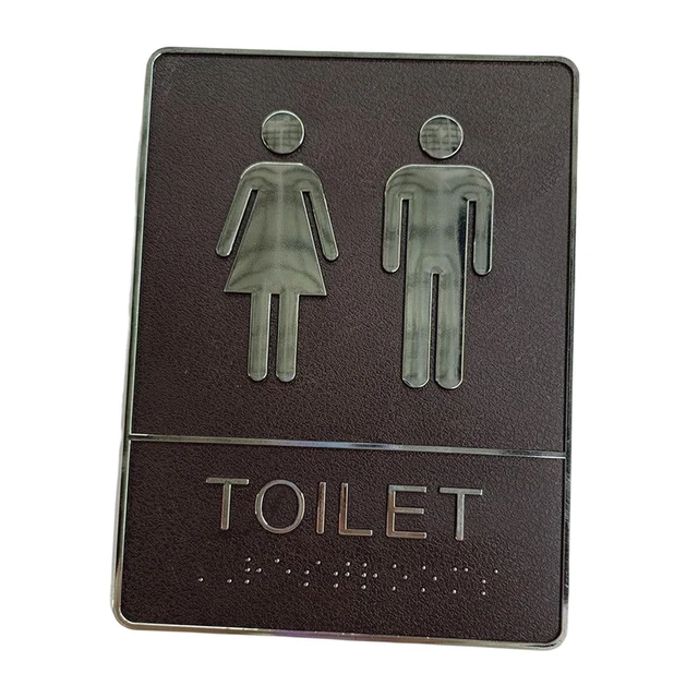 DIY RESTROOM SIGN Toilet Sign with Lettering Wall Sticker for Bathroom ...