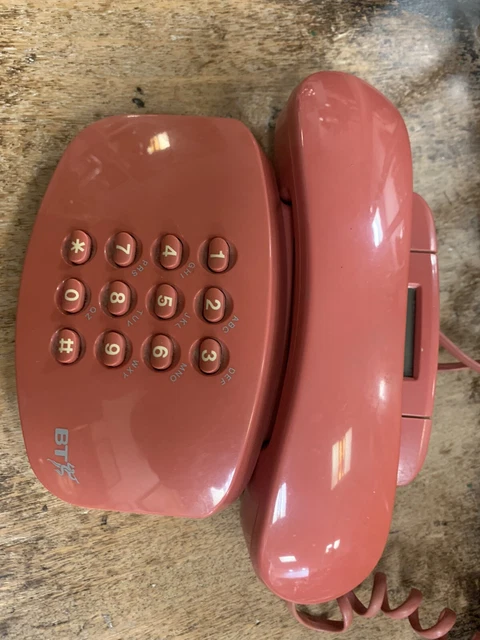 A DUSKY PINK vintage push button telephone 80s 90s £29.99 - PicClick UK