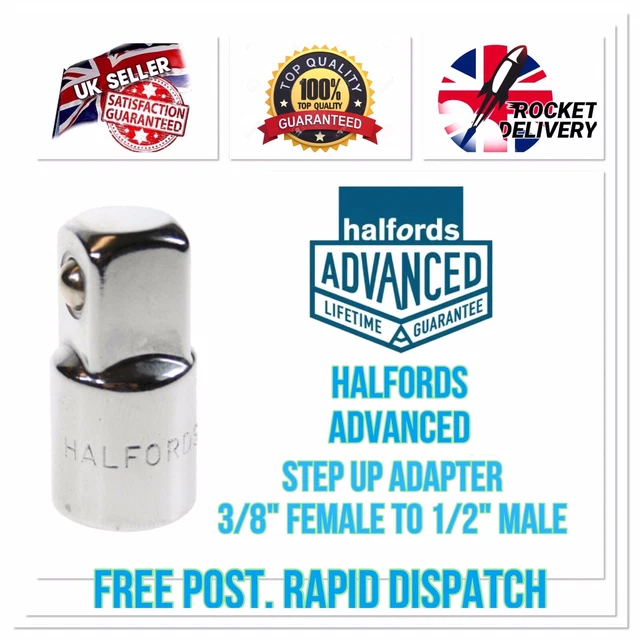 HALFORDS ADVANCED SOCKET Step Up Adapter 3/8" Female To 1/2" Male *FREE ...