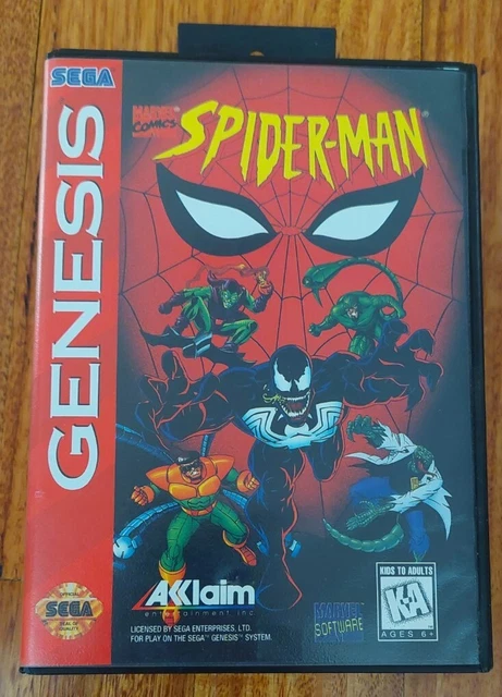 SEGA GENESIS MARVEL Comics Spiderman The Animated Series Video Game ...