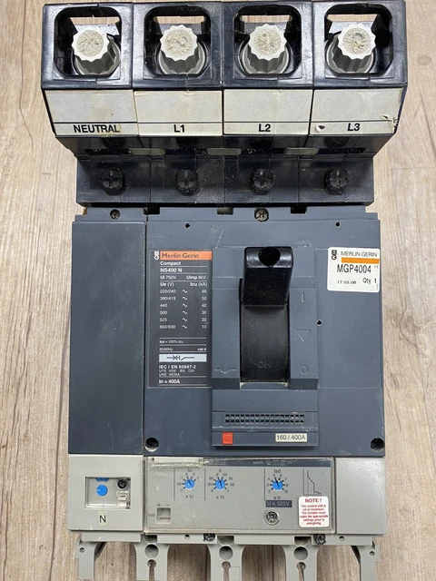 MERLIN GERIN CIRCUIT Breaker MCCB NS400N 400A Compact MGP4004 3pole ...