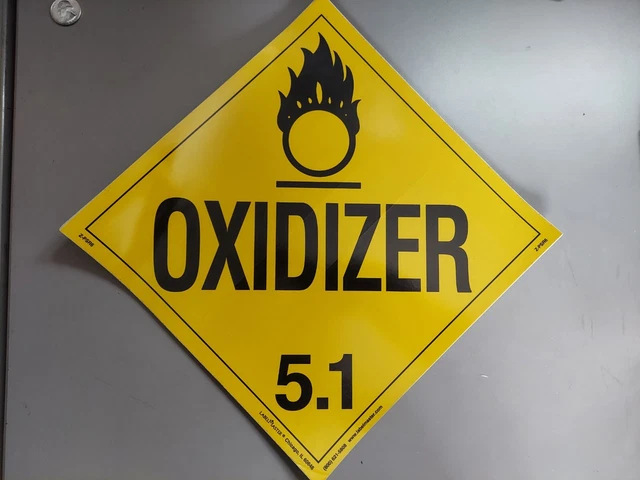 KELLER OXIDIZER 5.1 Hazmat Rigid 10 3/4" x 10 3/4" Placard NEW $13.77 ...