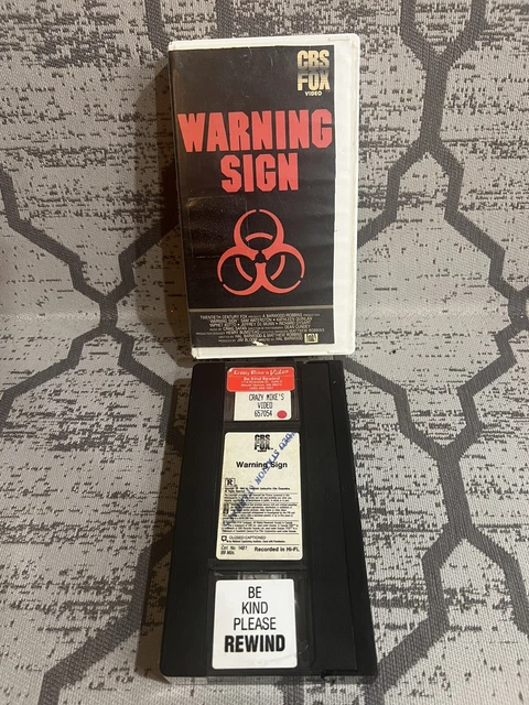 WARNING SIGN MOVIE VHS tape, 1986 CBS FOX home video, store rental ...