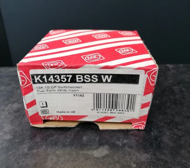 MK EDGE K14357BSSW 13a 1gang switched socket dual earth stainless steel ...