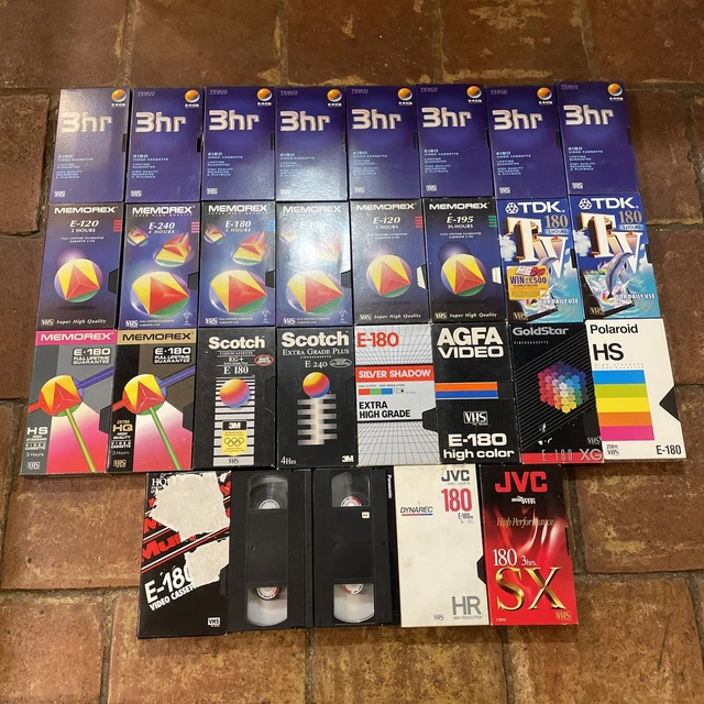 LOT OF X29 USED Blank & Recorded VHS Video Tapes, AGFA Scotch Memorex TDK etc £19.99 - PicClick UK