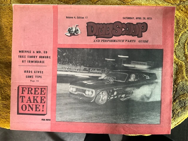 1973 DRAG SCOOP NHRA Race Magazine 64 Funny Cars Irwindale Mike Snively ...