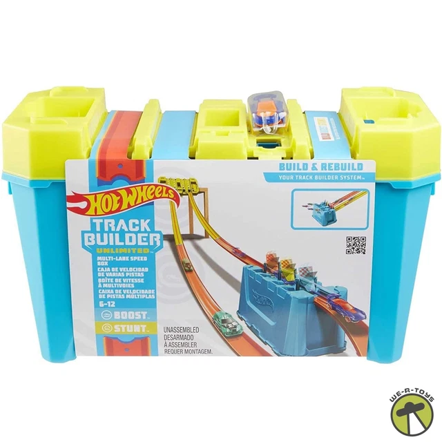HOT WHEELS TRACK Builder Gravity Speed Box With Launch Gate & 2 Cars 1: ...