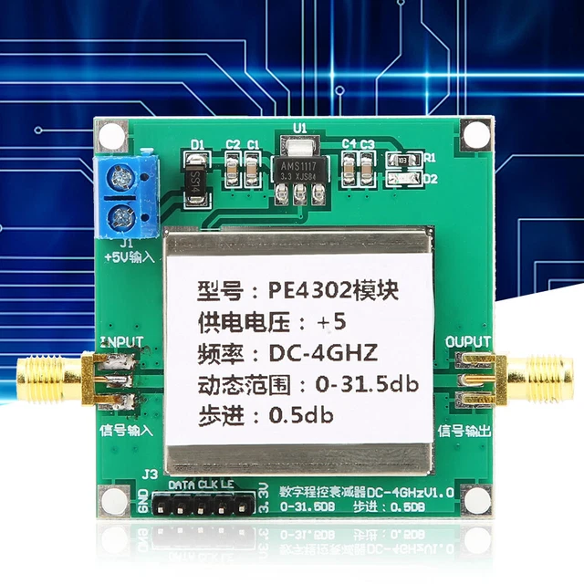 PE4302 DIGITAL RF Attenuator Module RF High Linearity 0.5dB Stepping ... PE4302 DIGITAL RF Attenuator Module RF High Linearity 0.5dB Stepping ...