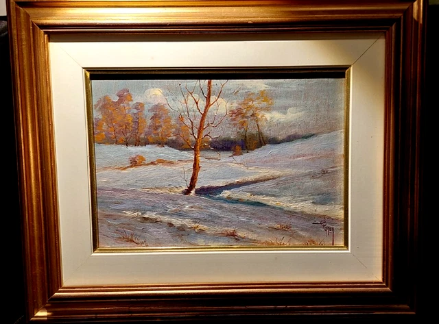 PITTORE -CARLO VASON PITTORE VENETO XIX-XX SECOLO 'NEVICATA SUL CADORE ...