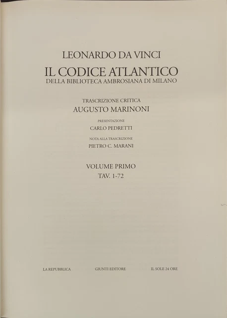 LEONARDO DA VINCI. Il codice atlantico. 20 volumi EUR 250,00 - PicClick IT